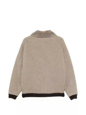 Miu Miu Fleece-texture Logo-patch Jacket