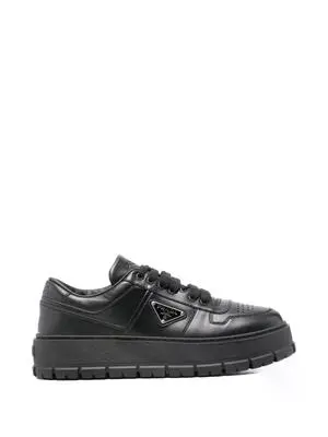 Prada Logo-plaque Leather Sneakers