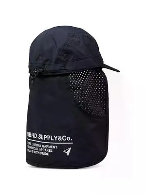 NEIGHBORHOOD Logo-print Panelled Cap With Detachable Neck Flap