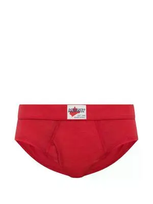 Dsquared2 Ski Pass Logo-patch Wool Briefs - Red