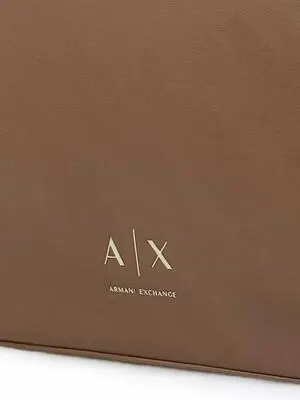 Armani Exchange Logo Plaque Buckle Strap Tote Bag
