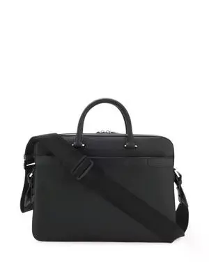 BOSS Grained Faux-leather Document Case With Signature-stripe Trim