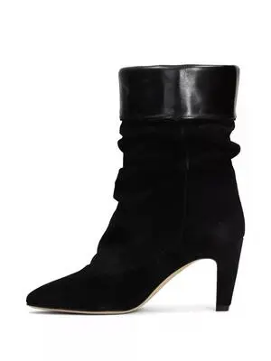 THE SELLER Leather-trim Suede Ankle Boots