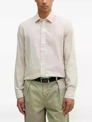 Michael Kors Cotton And Linen Slim-fit Shirt - Neutrals