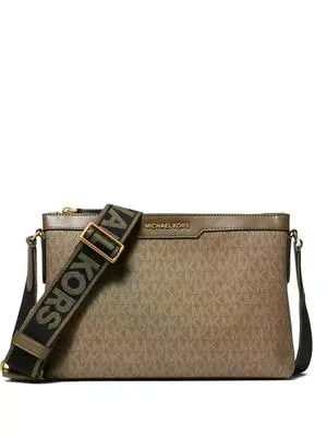 Michael Kors Hudson Signature Logo Messenger Bag - Neutrals