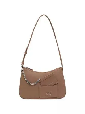 Armani Exchange Mila Grained Chain-link Shoulder Bag - Brown