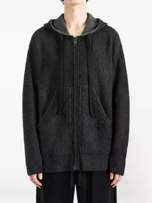 UMA WANG Ribbed Zip-up Hoodie