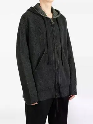 UMA WANG Ribbed Zip-up Hoodie