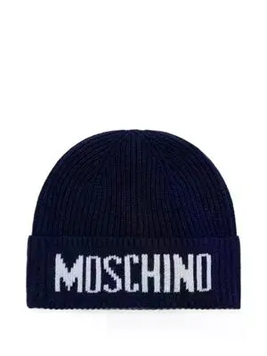 Moschino Logo-embellishment Ribbed-knit Beanie Hat