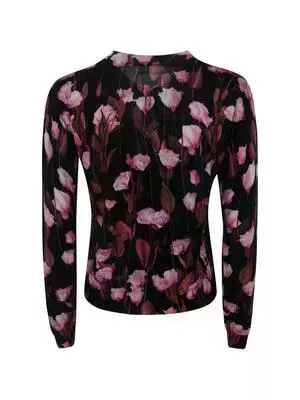 IN BED WITH YOU Floral-print Geometric-pattern Cardigan