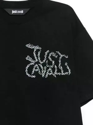 Just Cavalli Leopard Chain-print T-shirt