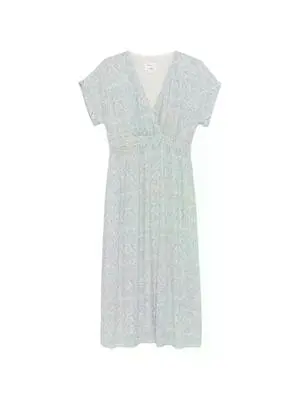 MAISON123 Reve Paisley-print V-neck Midi Dress - Neutrals