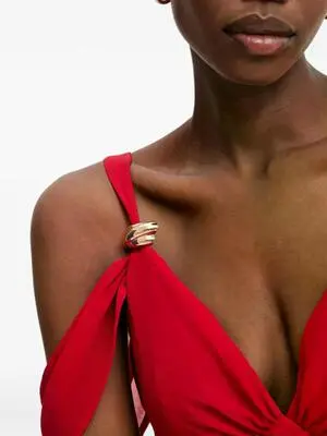 MORGAN Cold-shoulder Side-slit Maxi Dress