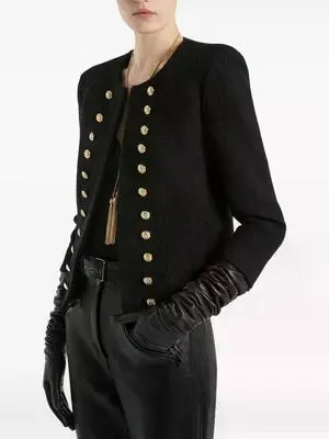 Balmain Bouclette Tweed Jacket With Gold-tone Buttons