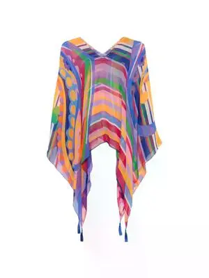 Etro Printed Silk Tassel Blouse