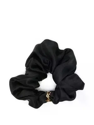 Saint Laurent Cassandre Silk Scrunchie - Black