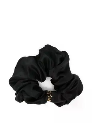 Saint Laurent Cassandre Silk Scrunchie - Black