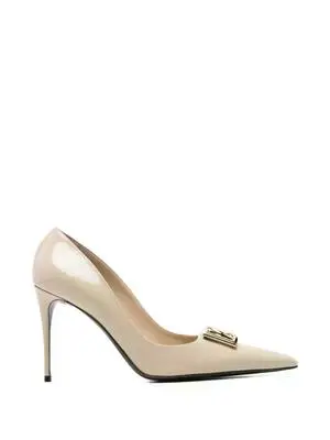 Dolce & Gabbana Logo Plaque Pointed-toe Pumps - Neutrals