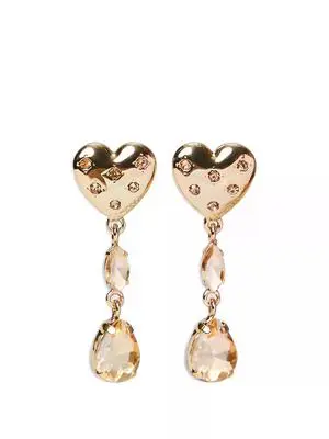 TWINSET Heart-shaped Rhinestone Drop Earrings