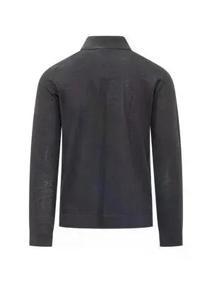 Premiata Wool And Silk Long-sleeve Polo Shirt - Blue