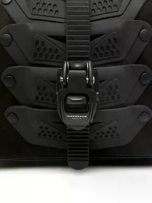 INNERRAUM Sculptural Overlay Suede Shoulder Bag
