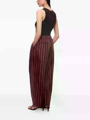 12 STOREEZ Sorbet Striped Linen Trousers - Red