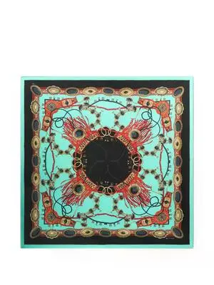 Etro Silk Scarf With Jewel Motif - Green