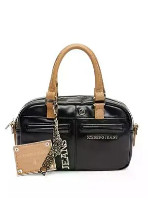 Iceberg Logo-charm Tote Bag - Black