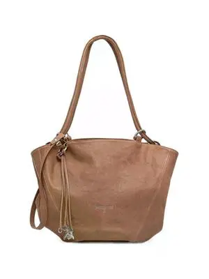 Patrizia Pepe Calf Leather Tote Bag With Logo Detail