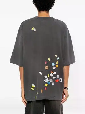 Mihara Yasuhiro Sticker-print Distressed T-shirt