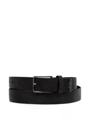 Armani Exchange Logo-plaque Grained Belt - Black