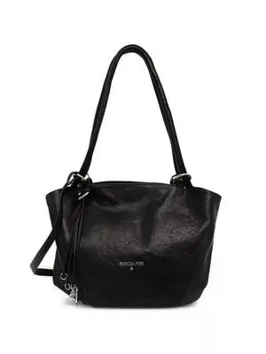 Patrizia Pepe Logo-print Leather Tote Bag - Black