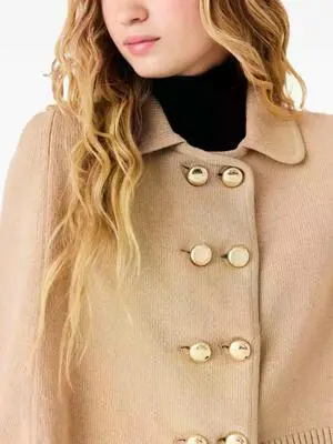 MAJE Maje Wool Blend Cape With Gold-Tone Buttons
