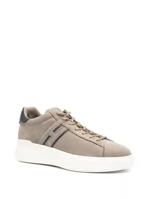 Hogan Suede "h" Logo Lace-up Sneakers - Neutrals