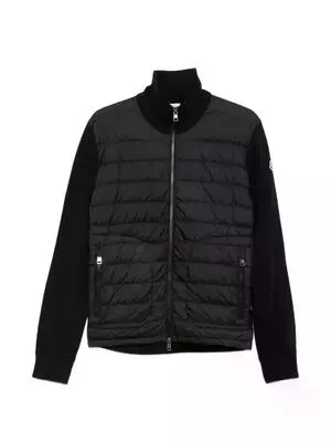 Moncler Quilted Panel Zip-up Jacket - Black