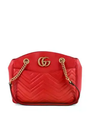 Gucci Gg Marmont Matelassé Leather Shoulder Bag - Red