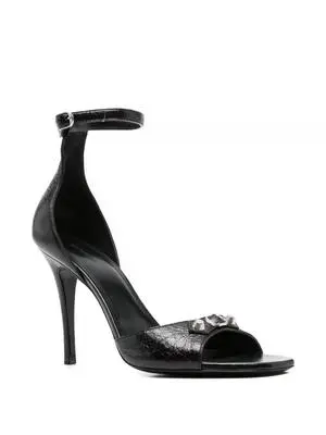 Balenciaga Lambskin Studded Uptown Ankle Strap Sandals