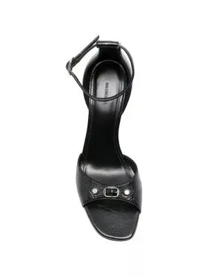 Balenciaga Lambskin Studded Uptown Ankle Strap Sandals
