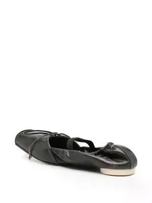 MAISON MARGIELA Square-toe Leather Ballet Flats