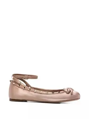Valentino Garavani Rockstud Bow Ballet Flats - Pink