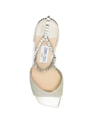 JIMMY CHOO Saeda Crystal-embellished Glitter Sandals