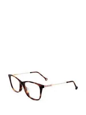 Carolina Herrera Tortoiseshell-effect Rectangle-frame Glasses - Brown