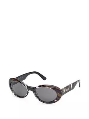 Emilio Pucci Abstract Print Oval Frame Sunglasses