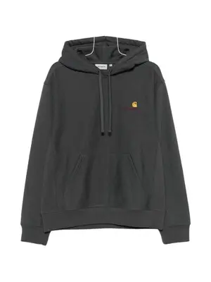 Carhartt Work In Progress Logo Cotton Hoodie - Grey