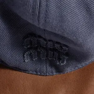 Miu Miu Drill And Nappa Leather Baseball Cap