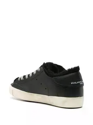 Philippe Model Prsx Low Top Sneakers With Shearling Trim