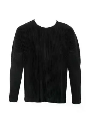 Issey Miyake Pleated Long-sleeve T-shirt - Black