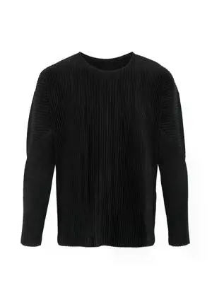 Issey Miyake Pleated Long-sleeve T-shirt - Black
