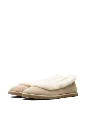 UGG Zora Shearling-trim Suede Ballet Flats - Neutrals