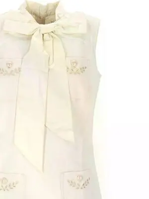 SELF-PORTRAIT Bow Detail Broderie-anglaise Mini Dress